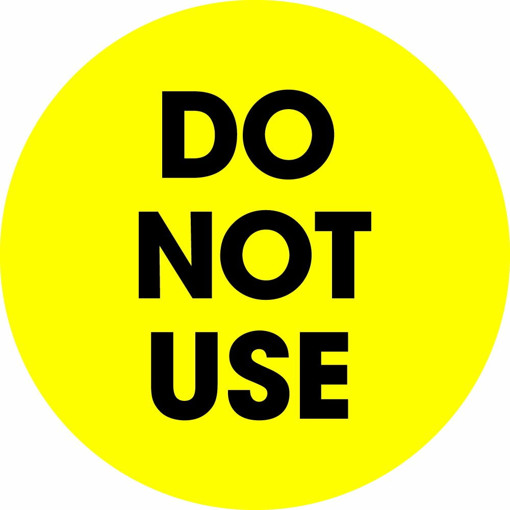 Circle Label, Do Not Use', Fluorescent Yellow, Roll of 500 Stickers ...