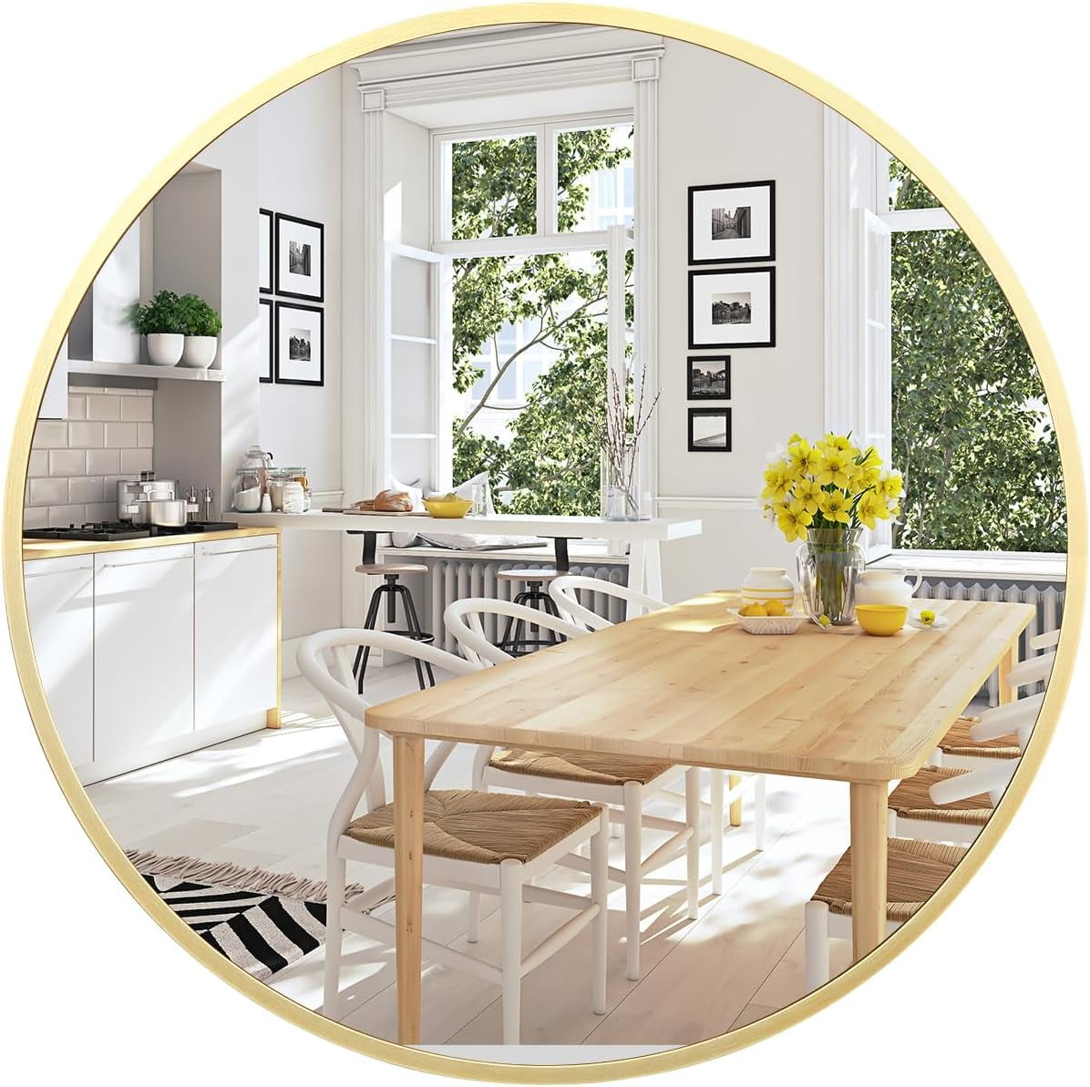 Circle Mirror, Bathroom Mirrors for Over Sink, Modern Round Mirrors for ...