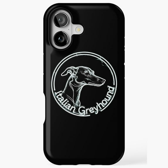 Circle Neon Lamp Italian Greyhound Design Phone Case for iPhone 17 16 ...