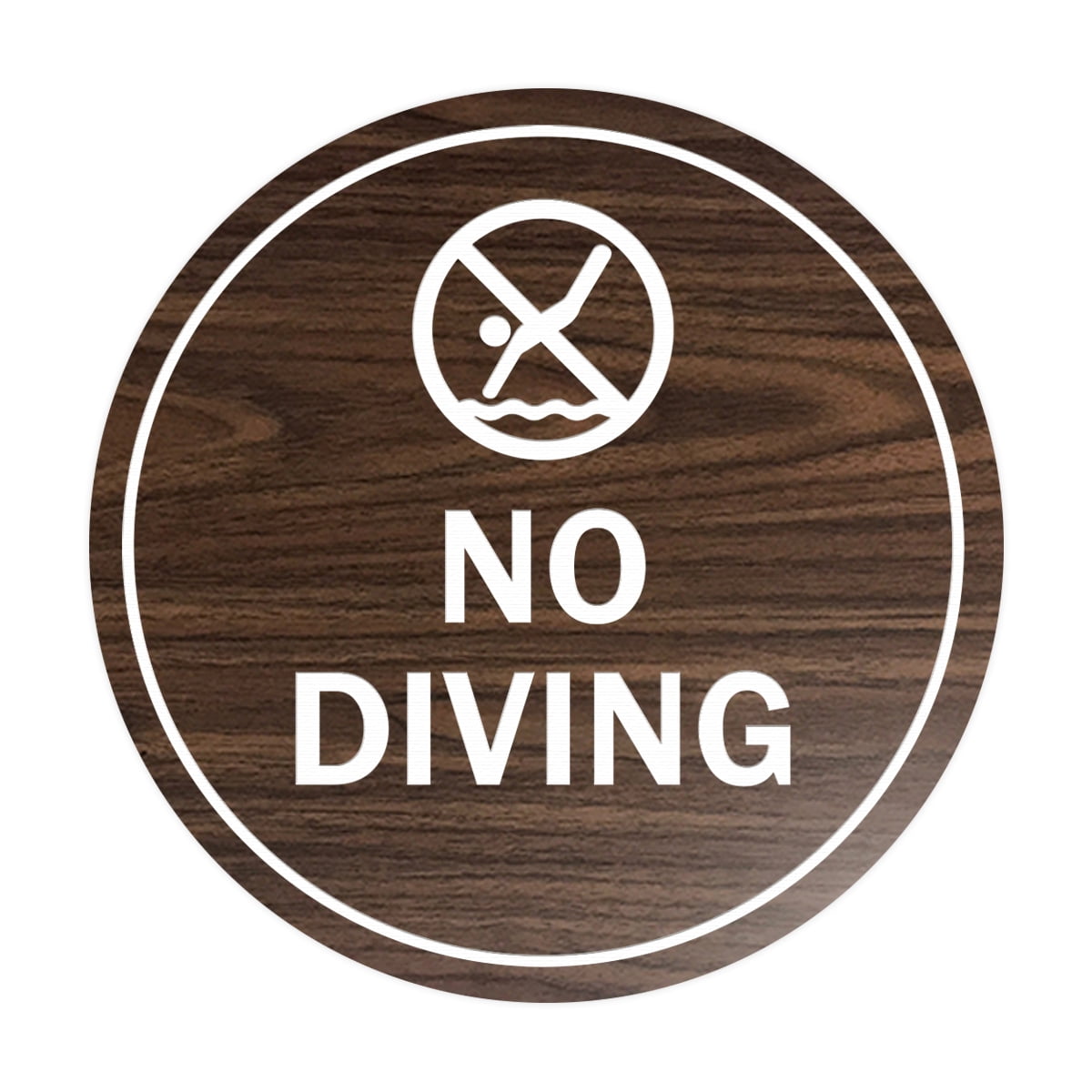 Circle No Diving Sign (Walnut) - X-large - Walmart.com