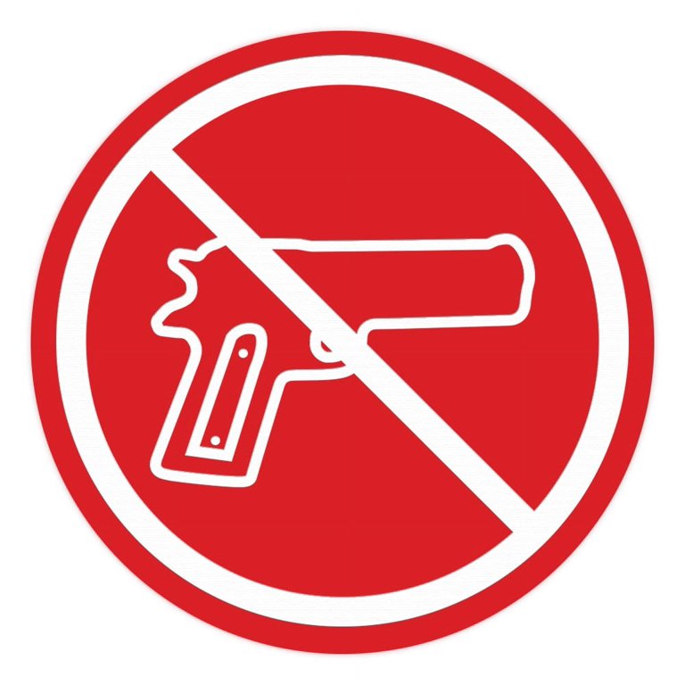 No Gun Logo No Firearms Allowed Sign, An Red Road Sign With Handgun