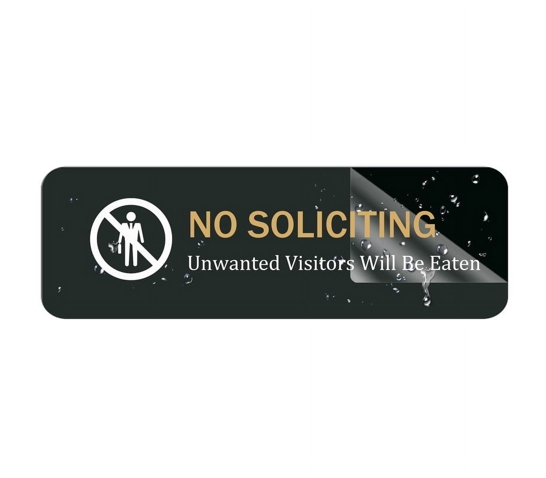 Circle No Soliciting Unwanted Visitors Will Be Eaten Wall Or Door Sign ...