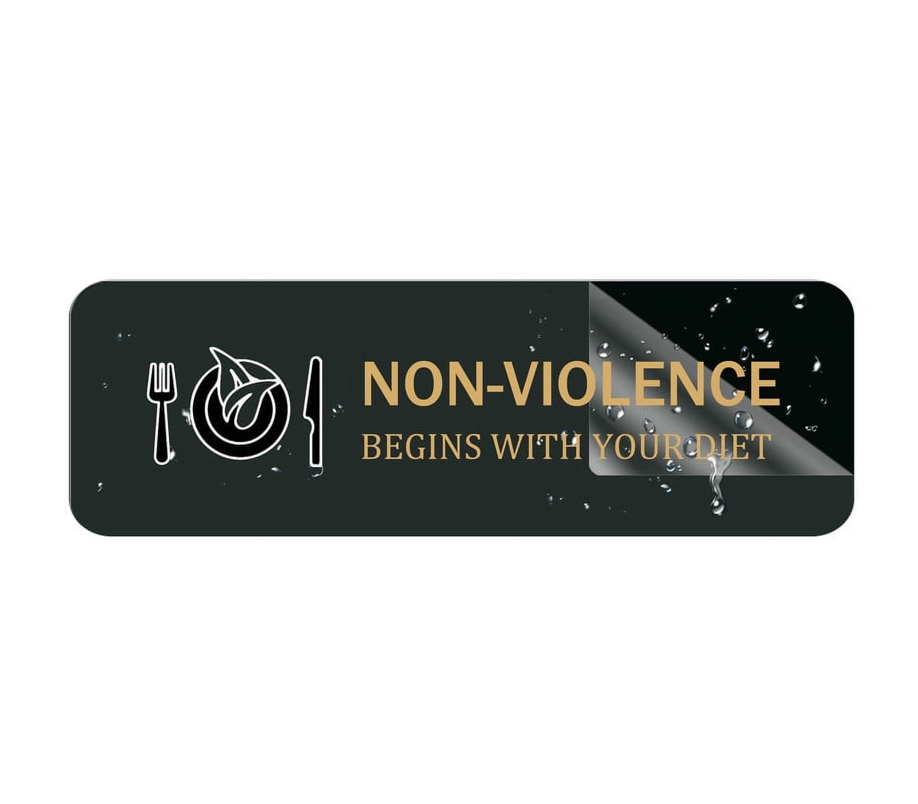 Circle Non Violence Begins With Your Diet Wall Or Door Sign Acrylic ...