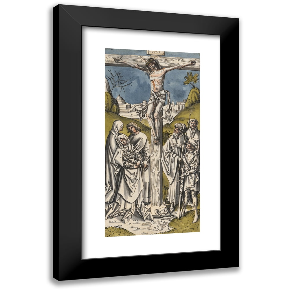 Circle Of Hans Holbein The Elder 9x14 Black Modern Framed Museum Art Print Titled - Crucifixion ...