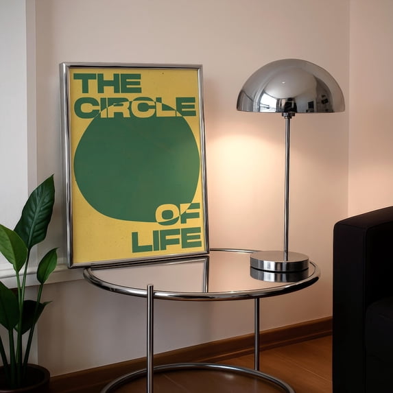 Circle Of Life Modern Abstract Typography Wall Art, Unframed Paper ...