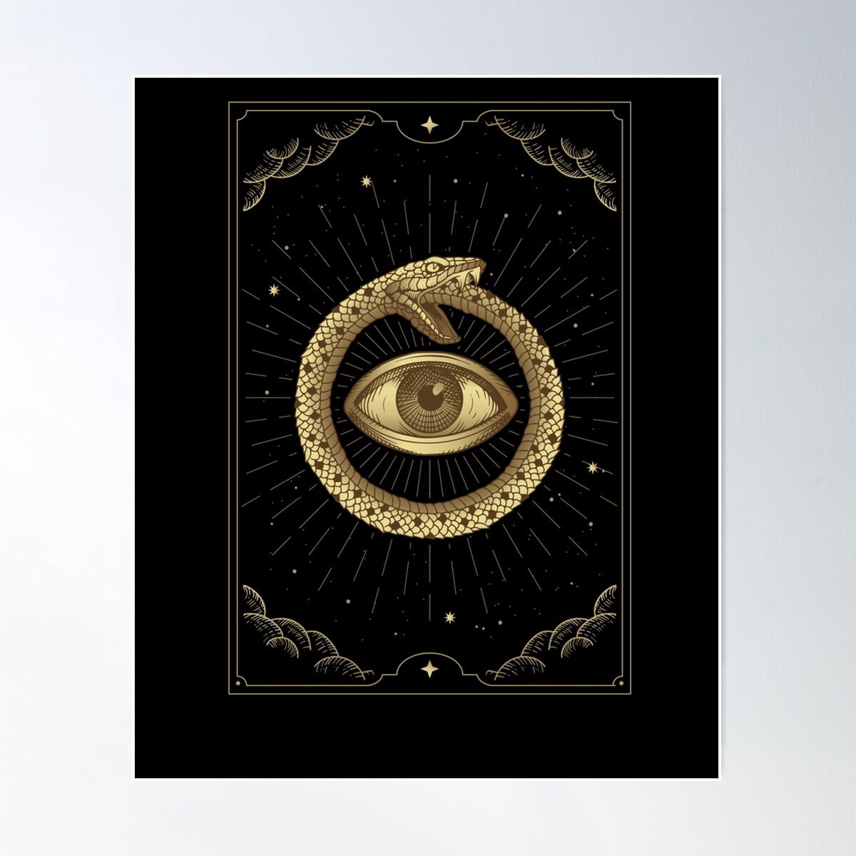 Circle Of Snakes With Eyes Inside In Tarot Card Poster Wall Art, Modern ...