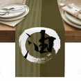 Circle Oil Word Cotton Linen Table Runner Japanese Circle Oil Word ...