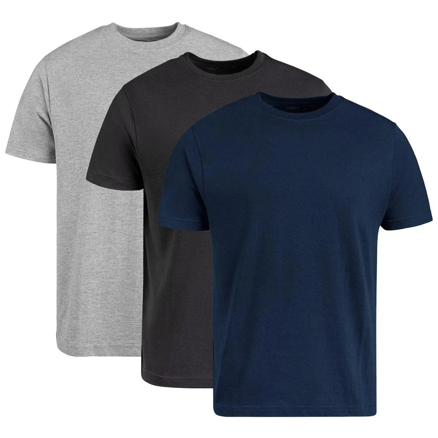 Circle One Men's Crew-Neck T-Shirts, 3-Pack - Navy, Carbon, Heather ...