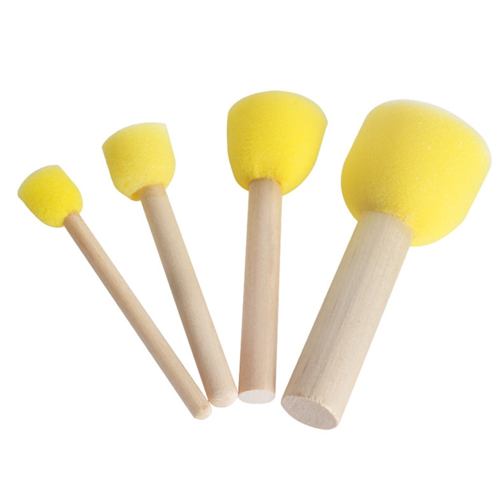 Circle Painting Brush Kids Graffiti Round Stencil Sponge Wooden Bamboo ...