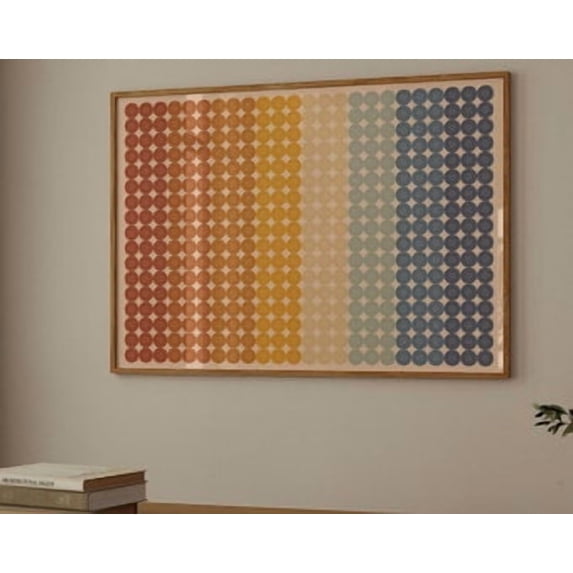 Circle Pattern Poster Midcentury Modern Abstract Poster Rainbow Mcm ...