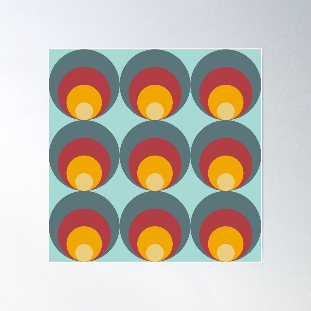 Circle Pattern Poster Wall Art, Modern Wall Decor For Living Room ...