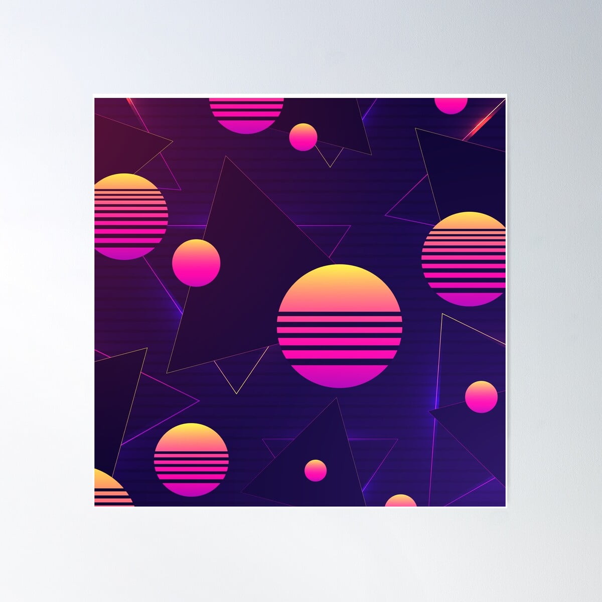 Circle Pattern Poster Wall Art, Modern Wall Decor For Living Room ...