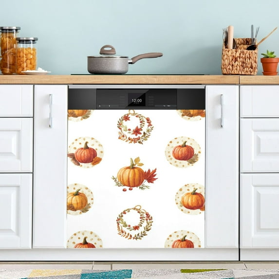 Circle Pattern with Dot Pumpkin Garland Thanksgiving Dishwasher Magnet ...