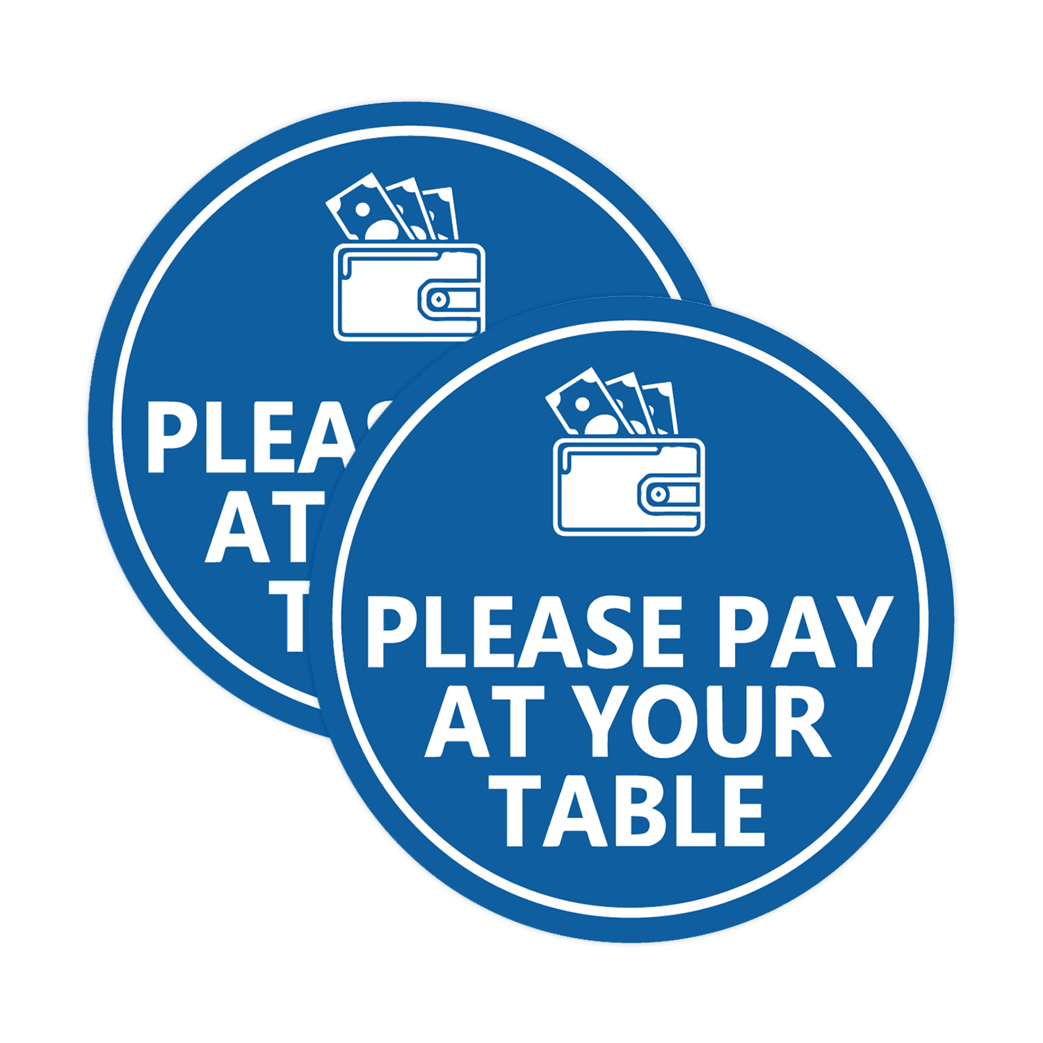 Circle Please Pay At Your Table Sign (Blue) - Large (2 Pack) - Walmart.com