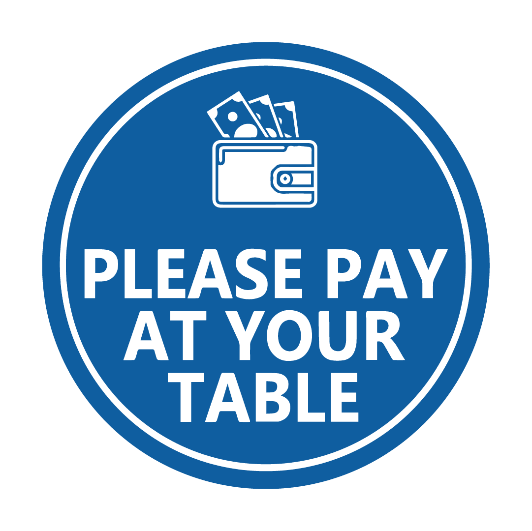 Circle Please Pay At Your Table Sign (Blue) - Small - Walmart.com