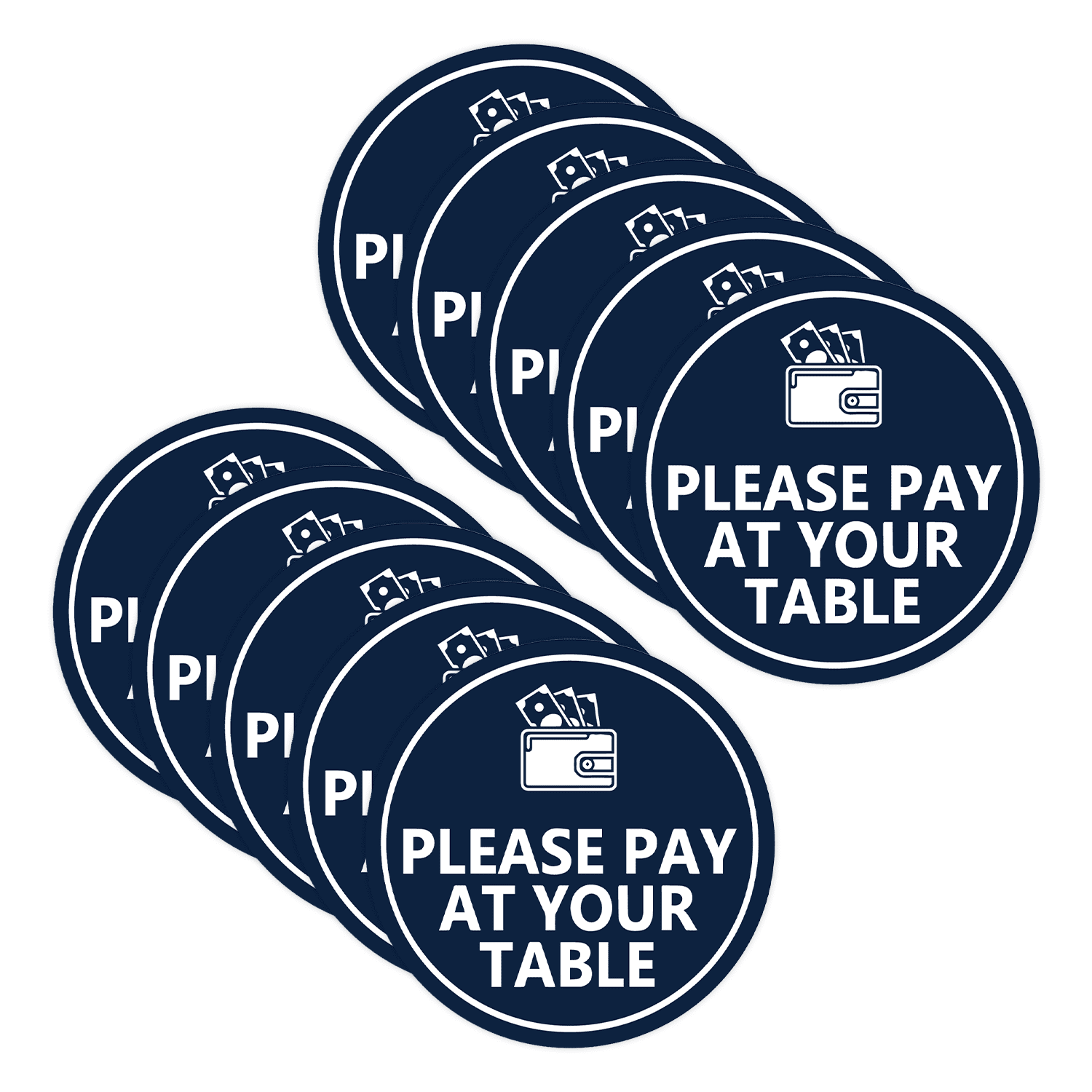 Circle Please Pay At Your Table Sign (Red) - Medium (10 Pack) - Walmart.com