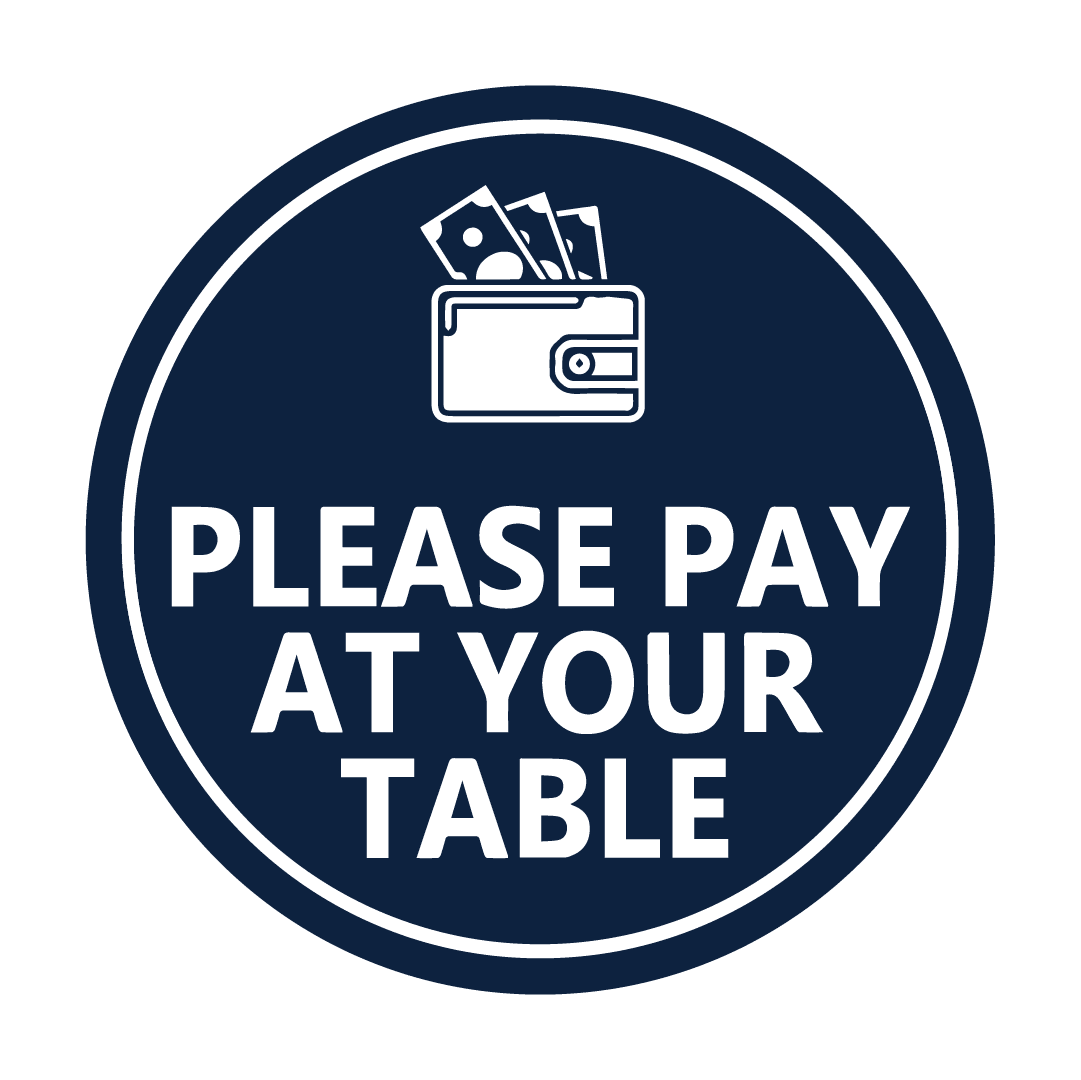 Circle Please Pay At Your Table Sign (Red) - Small - Walmart.com