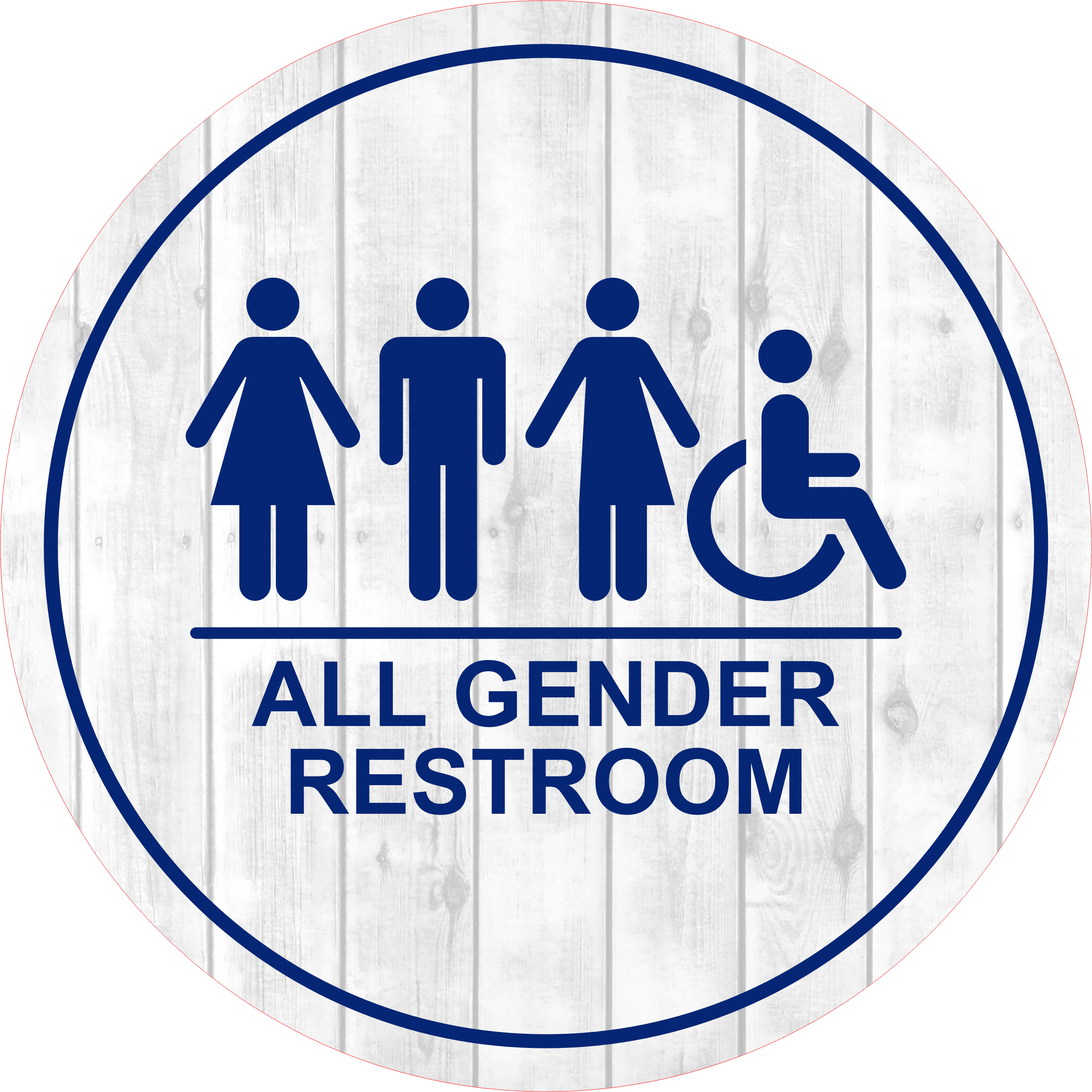 Circle Plus All Gender Restroom Wall or Door Sign Easy Installation ...