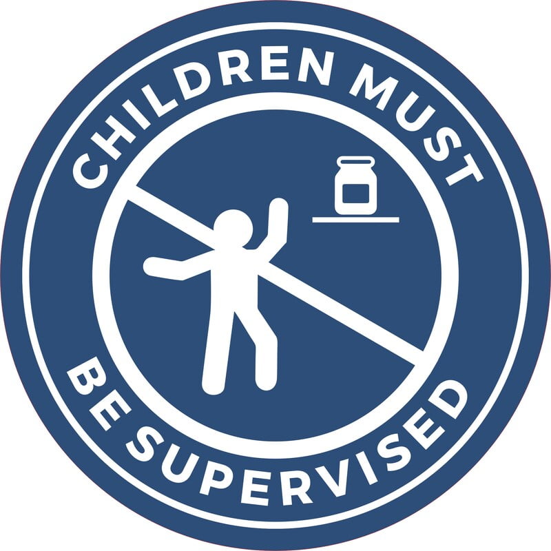 Circle Plus Children Must Be Supervised Wall or Door Sign Safety Signs ...