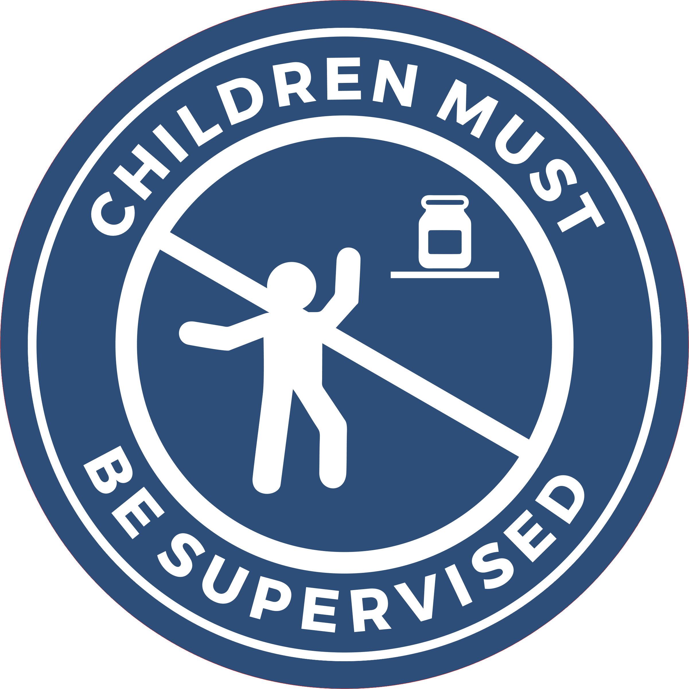 Circle Plus Children Must Be Supervised Wall or Door Sign | Safety ...