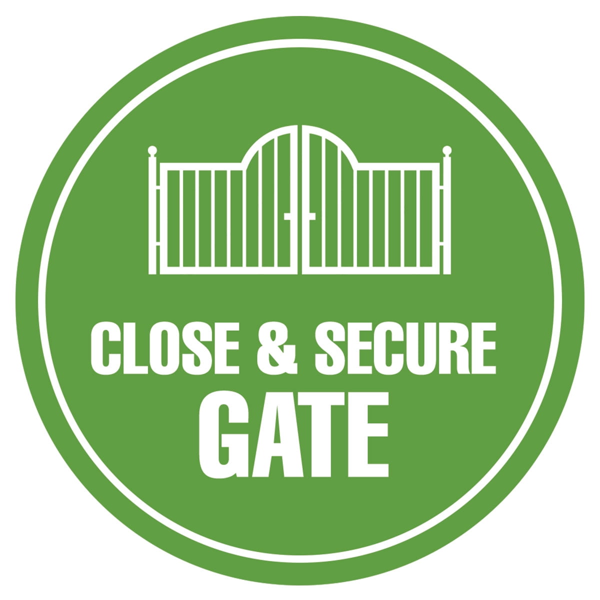 Circle Plus Close & Secure Gate Wall or Door Sign | Easy Installation ...