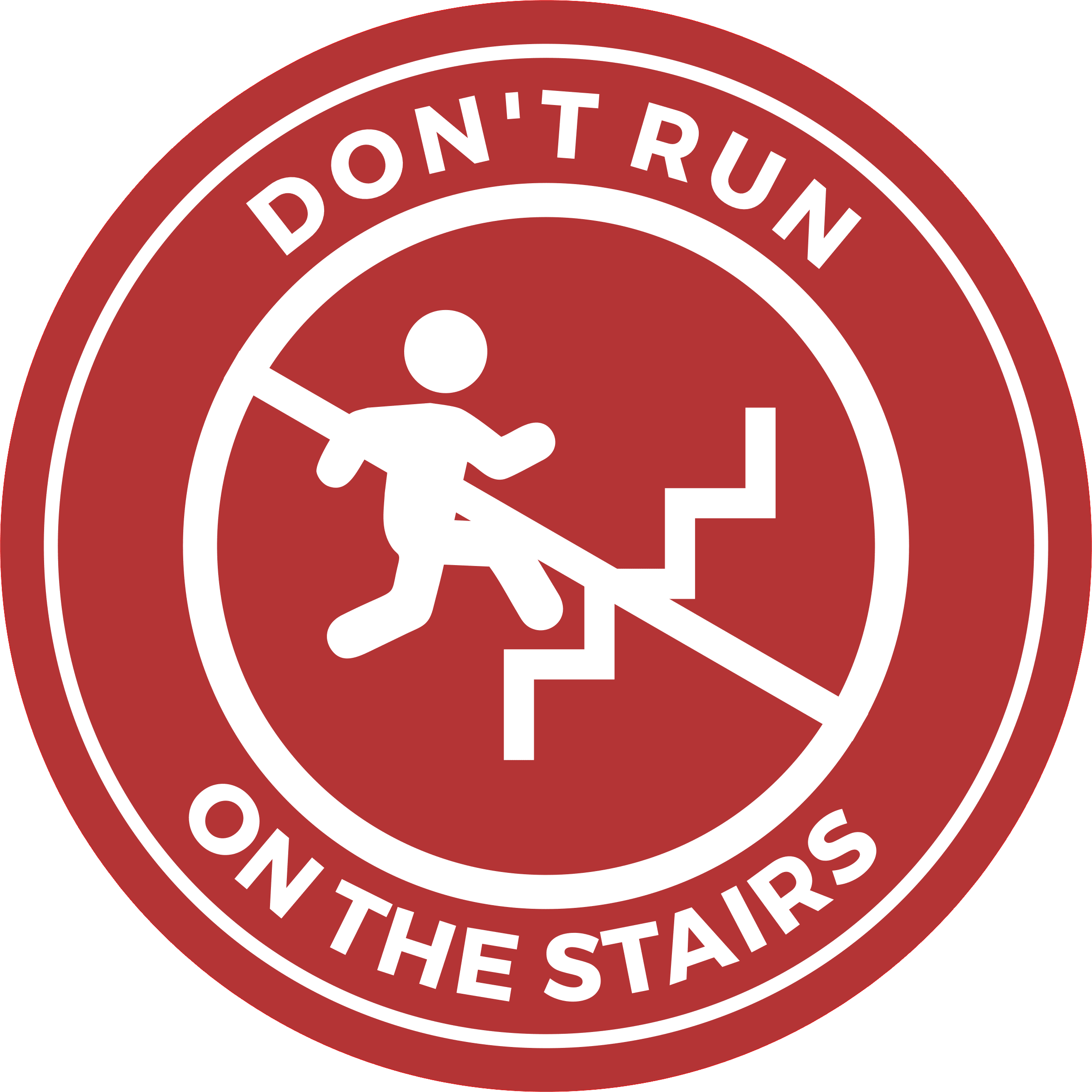 Circle Plus Don't Run On The Stairs Wall or Door Sign | Safety Signs ...