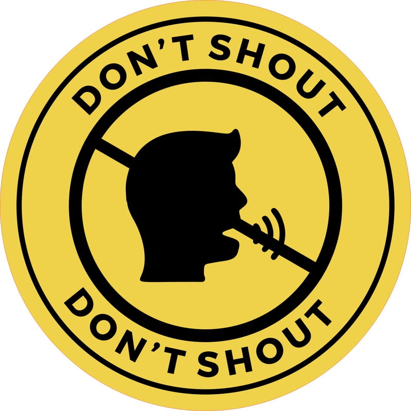 Circle Plus Don't Shout Wall or Door Sign Safety Signs For Babies and ...