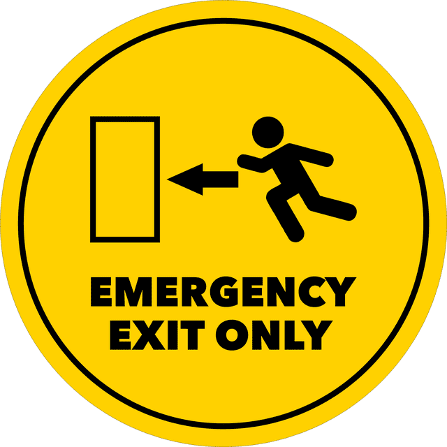 Circle Plus Emergency Exit Only Wall or Door Sign | Easy Installation ...