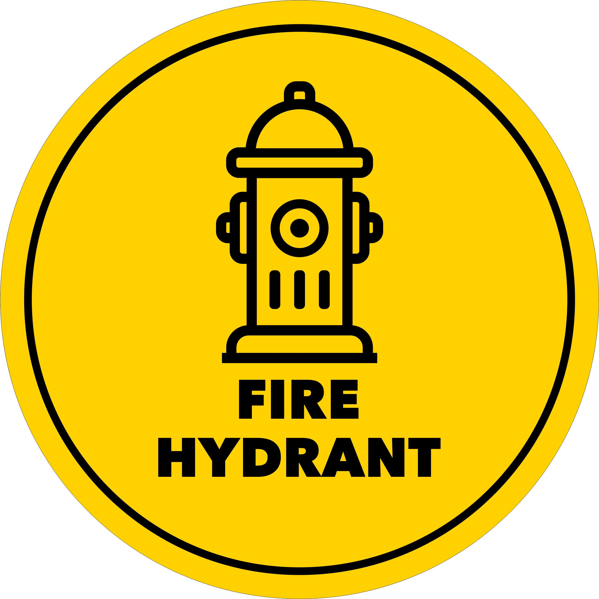 Circle Plus Fire Hydrant Wall or Door Sign | Easy Installation | Office ...