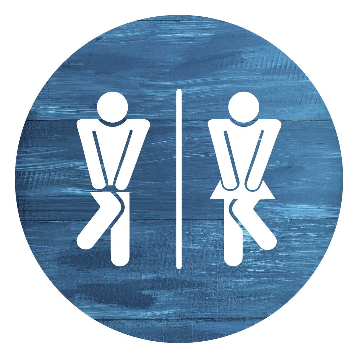 Circle Plus - Fun Restrooms Dark Blue Wood Wall or Door Sign | Fun ...