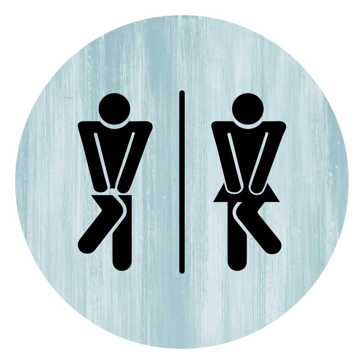 Circle Plus - Fun Restrooms Light Blue Wood Wall or Door Sign | Fun ...