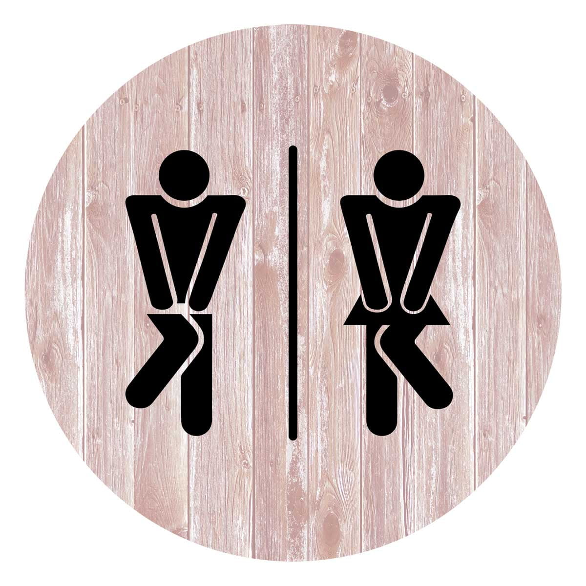 Circle Plus - Fun Restrooms Red Wood Wall or Door Sign | Fun Restroom ...