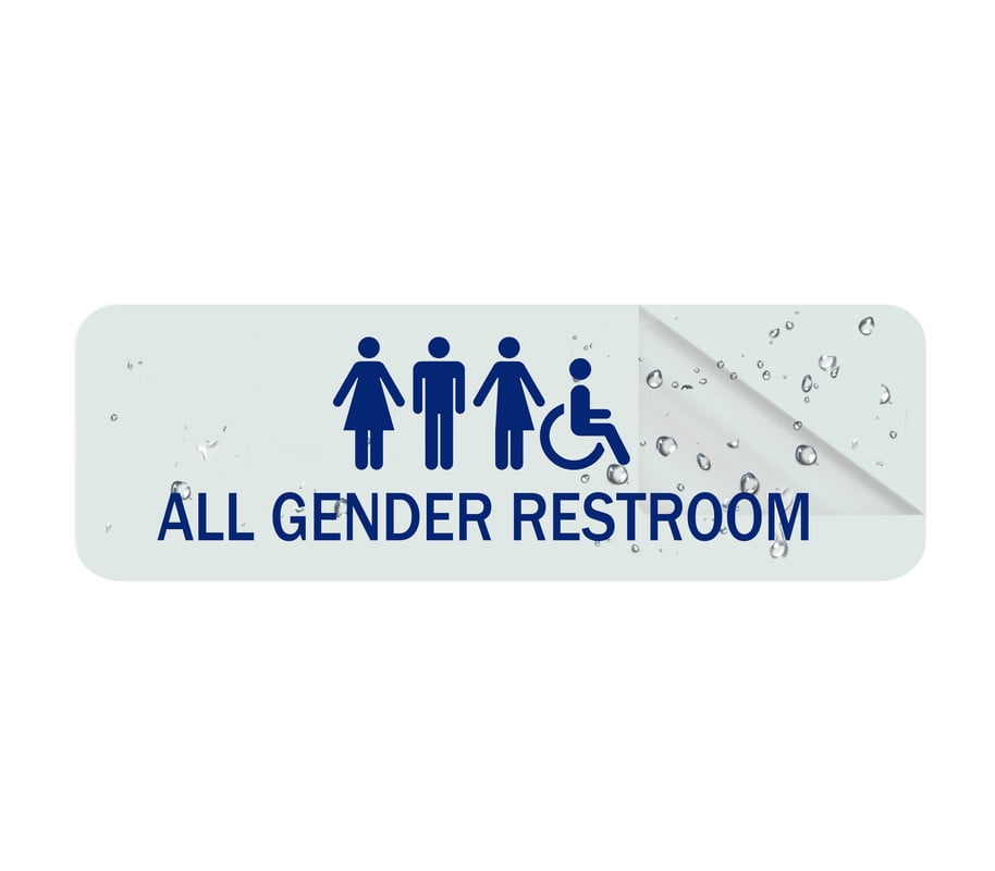Circle Plus All Gender Restroom Wall Or Door Sign Easy Installation ...