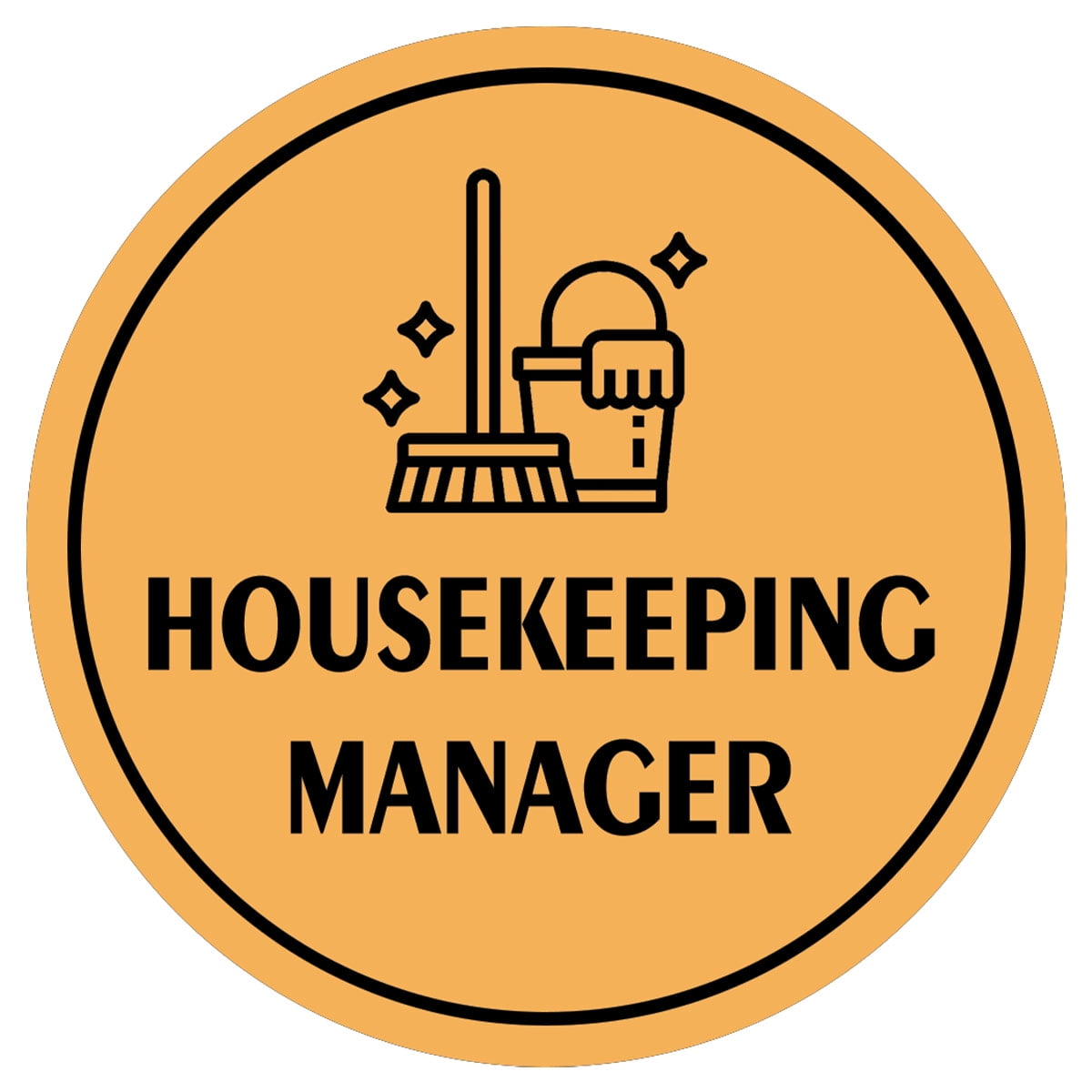 Circle Plus Housekeeping Manager Wall or Door Sign | Easy Installation ...