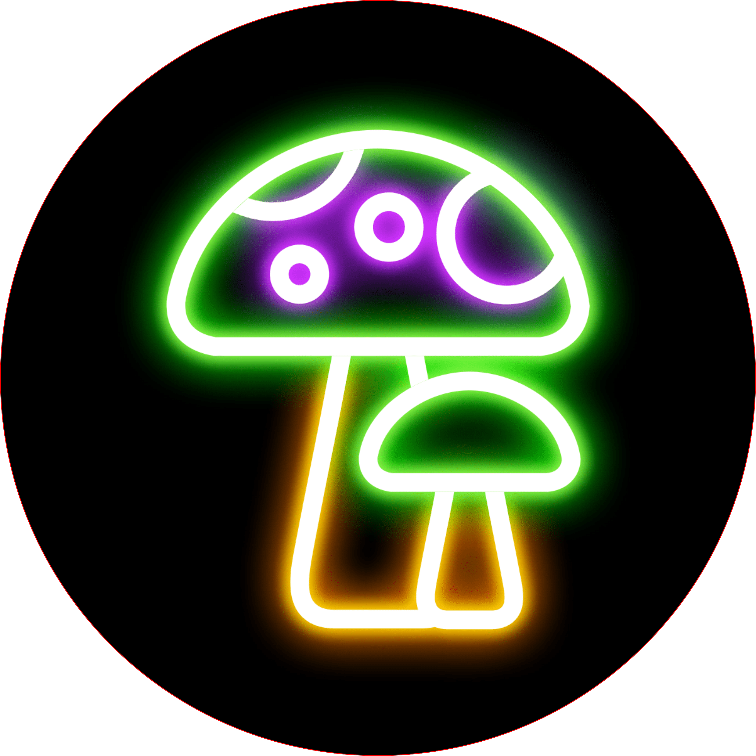 Circle Plus Mushroom Neon Graphic Style Wall or Door Sign | Live ...
