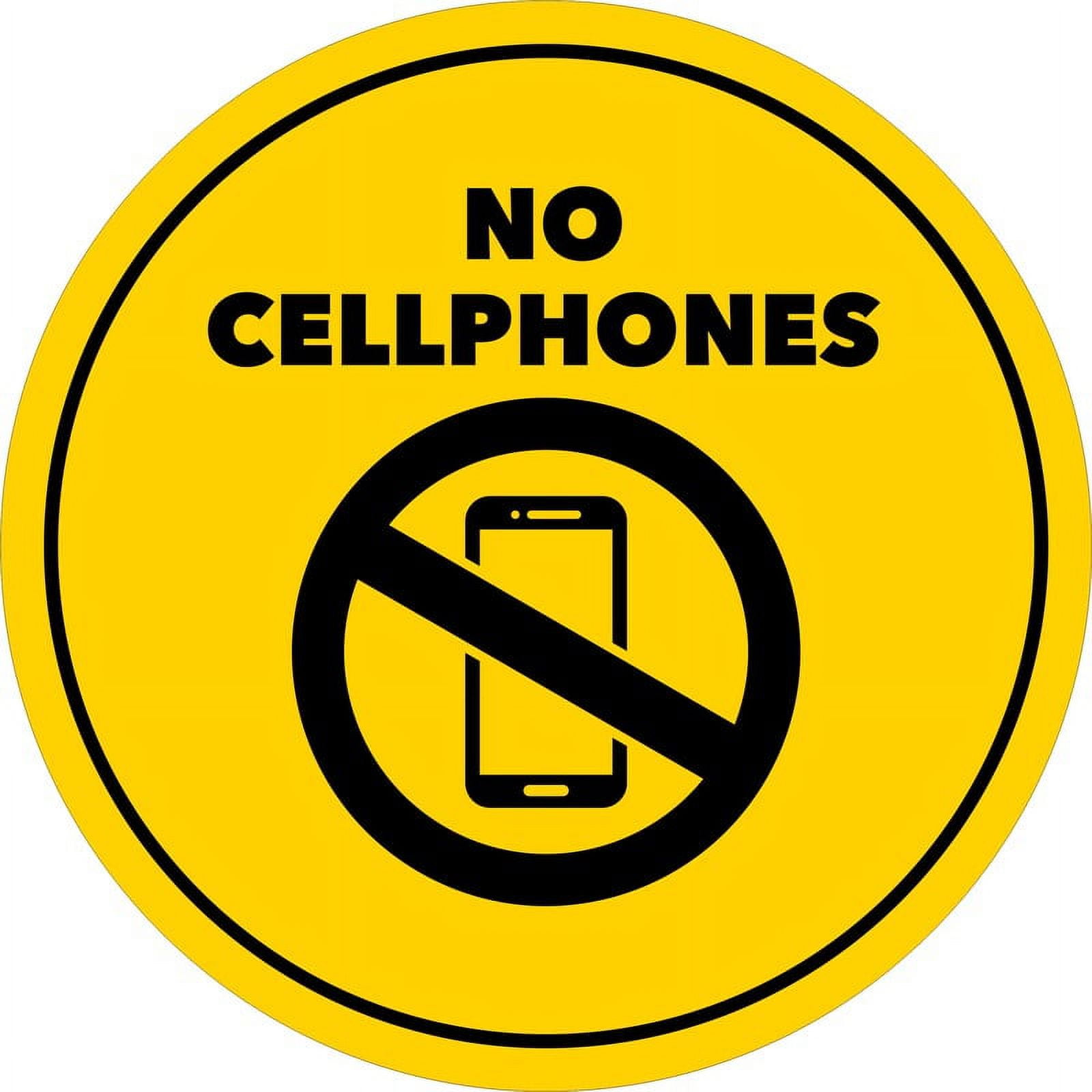 Circle Plus No Cell Phones Wall or Door Sign Easy Installation Office ...