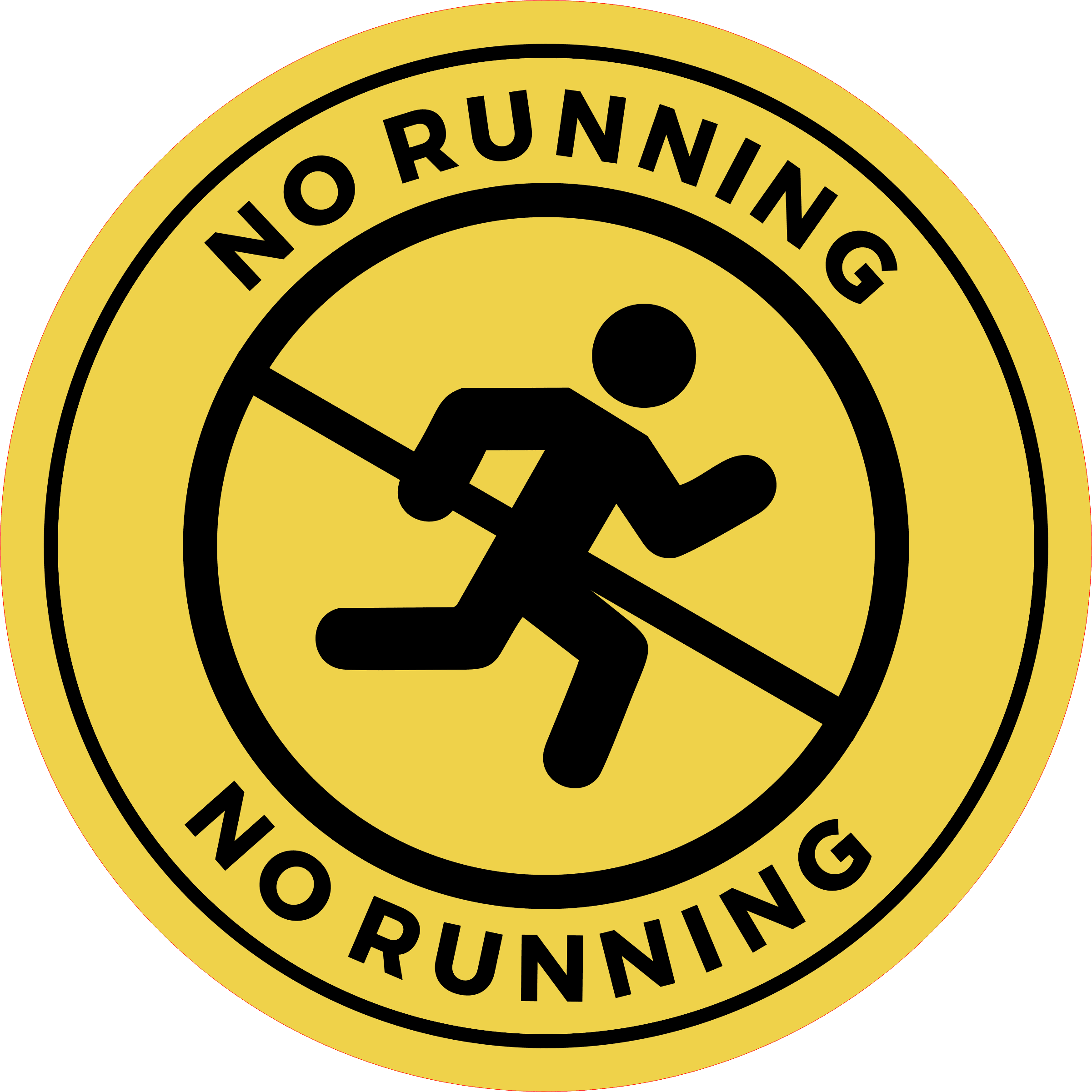 Circle Plus No Running Wall or Door Sign | Safety Signs For Babies and ...