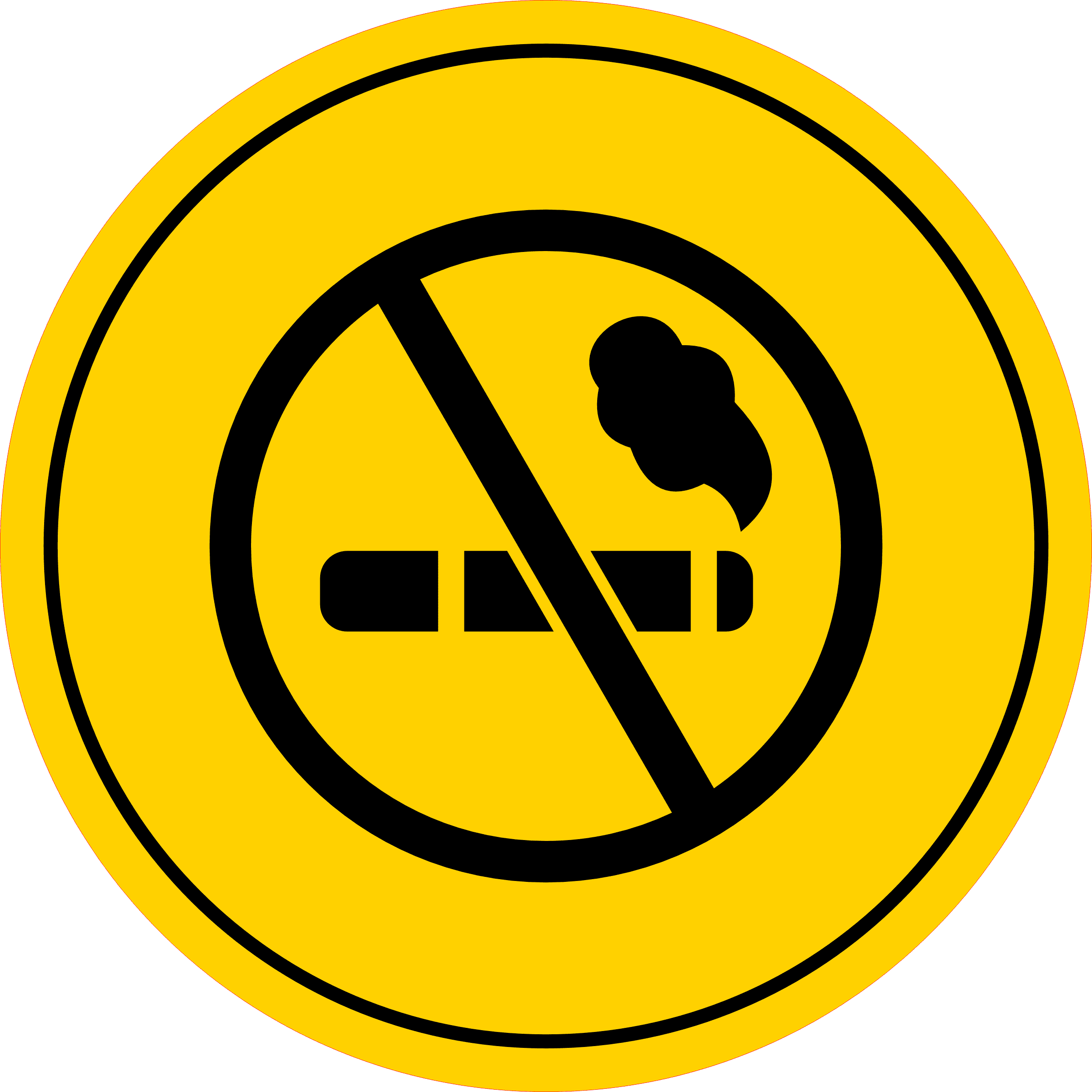 Circle Plus No Smoking Wall or Door Sign | Easy Installation | Health ...
