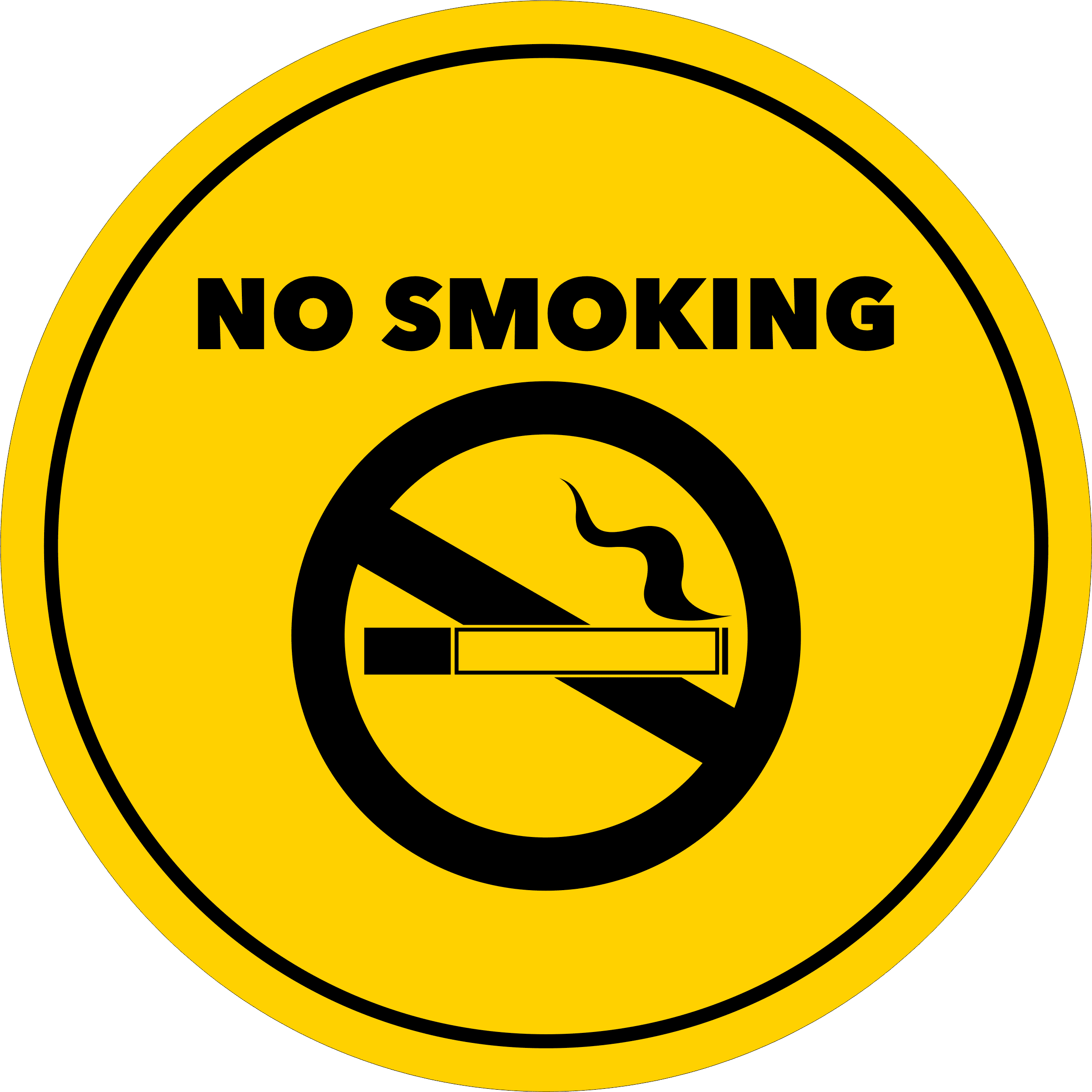 Circle Plus No Smoking Wall or Door Sign | Easy Installation | Office ...