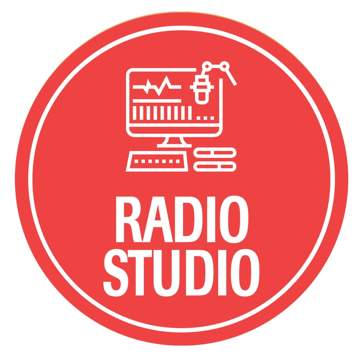 Circle Plus Radio studio Wall or Door Sign | Easy Installation ...