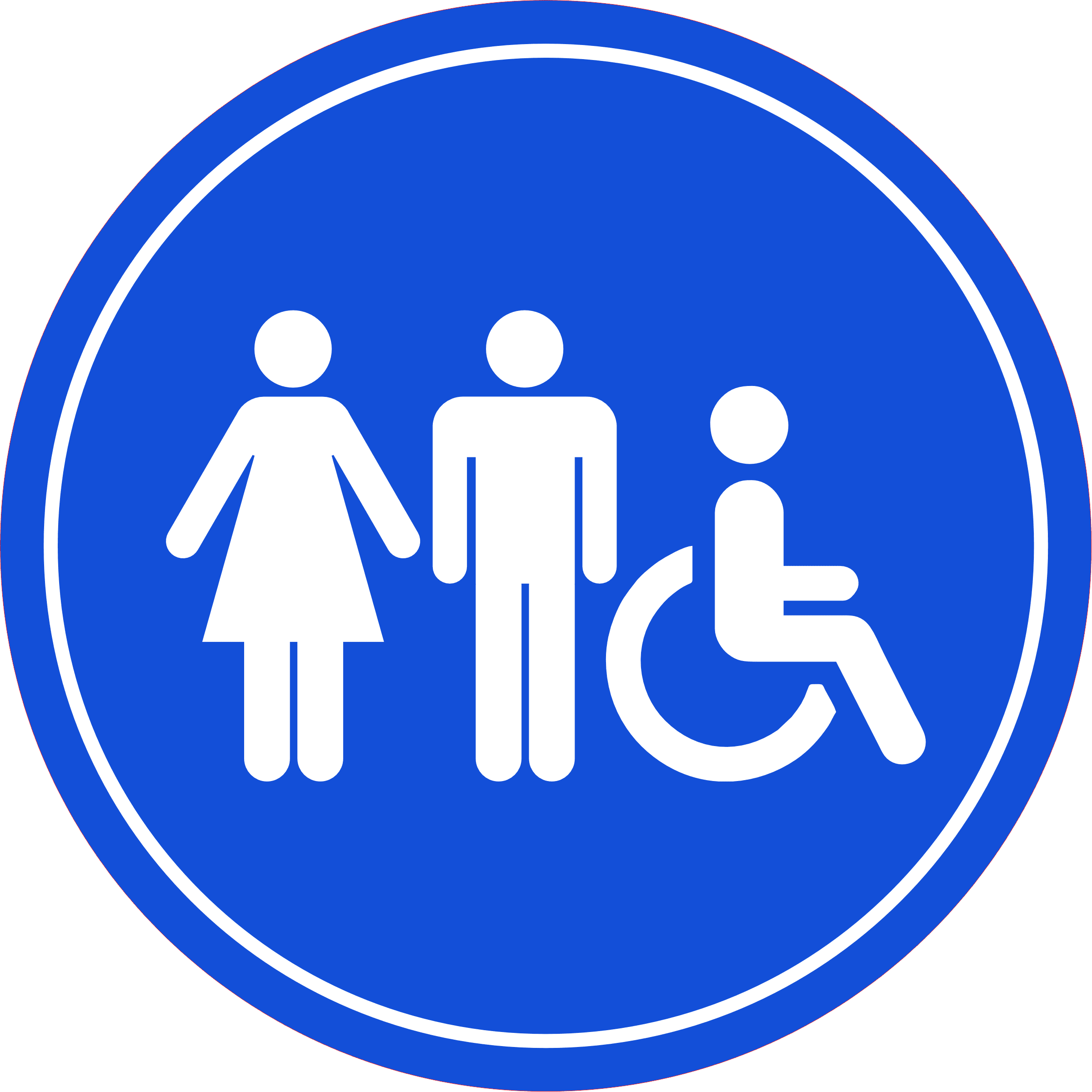 Circle Plus Restroom Wall or Door Sign | Easy Installation | Health ...