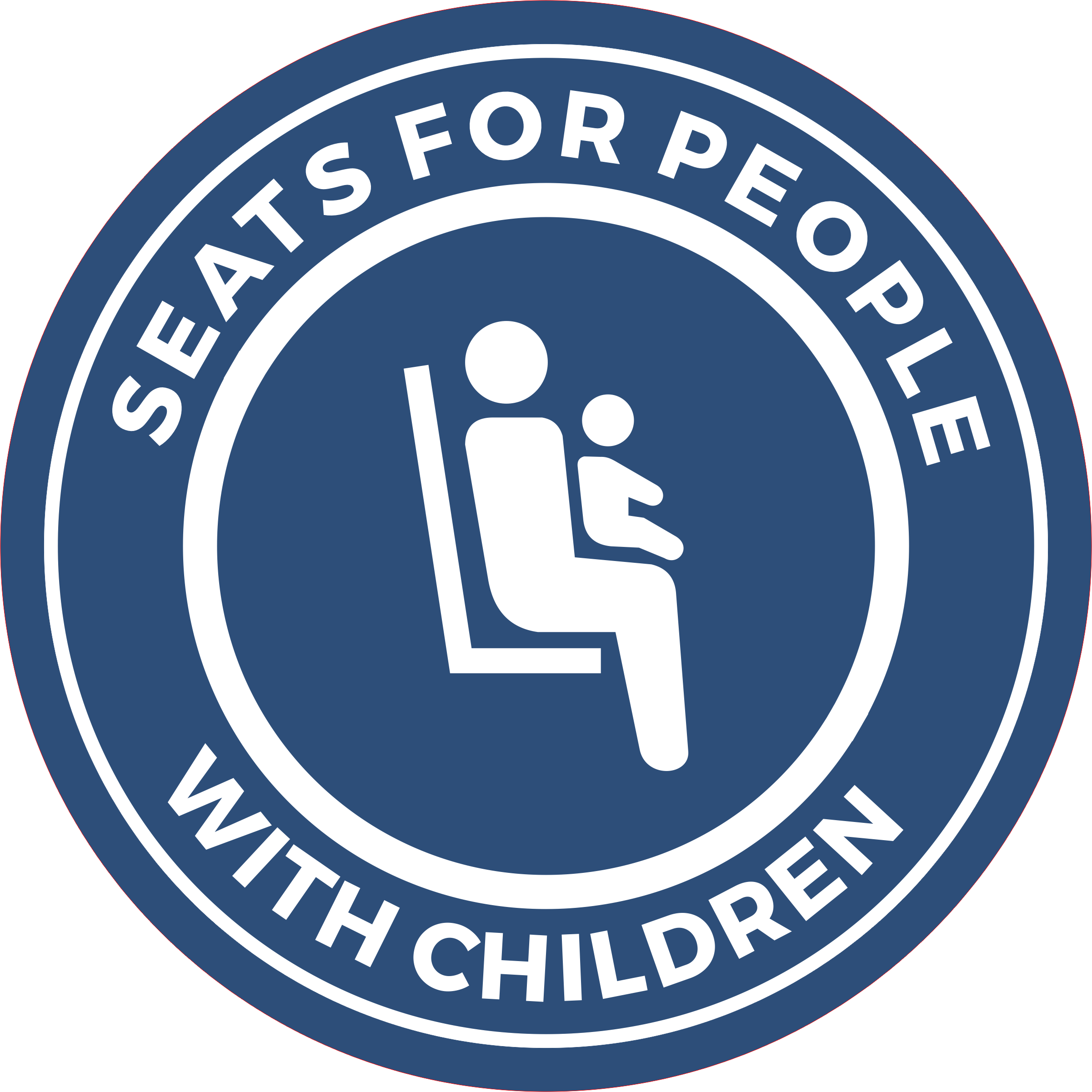 Circle Plus Seats For People With Children Wall or Door Sign | Safety ...