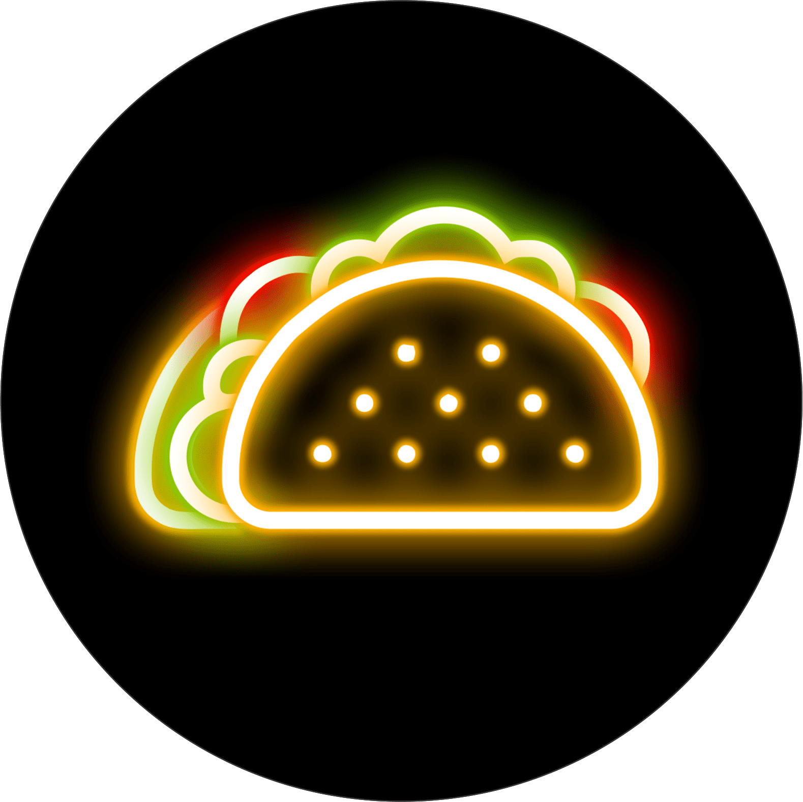 Circle Plus Taco Neon Graphic Style Wall or Door Sign | Live Streamer ...
