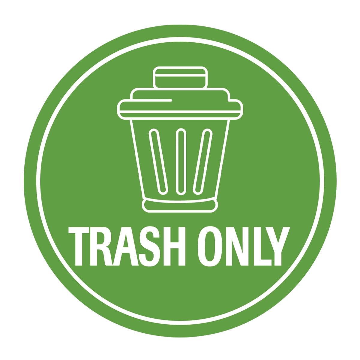 Circle Plus Trash Only Wall or Door Sign | Easy Installation | Business ...