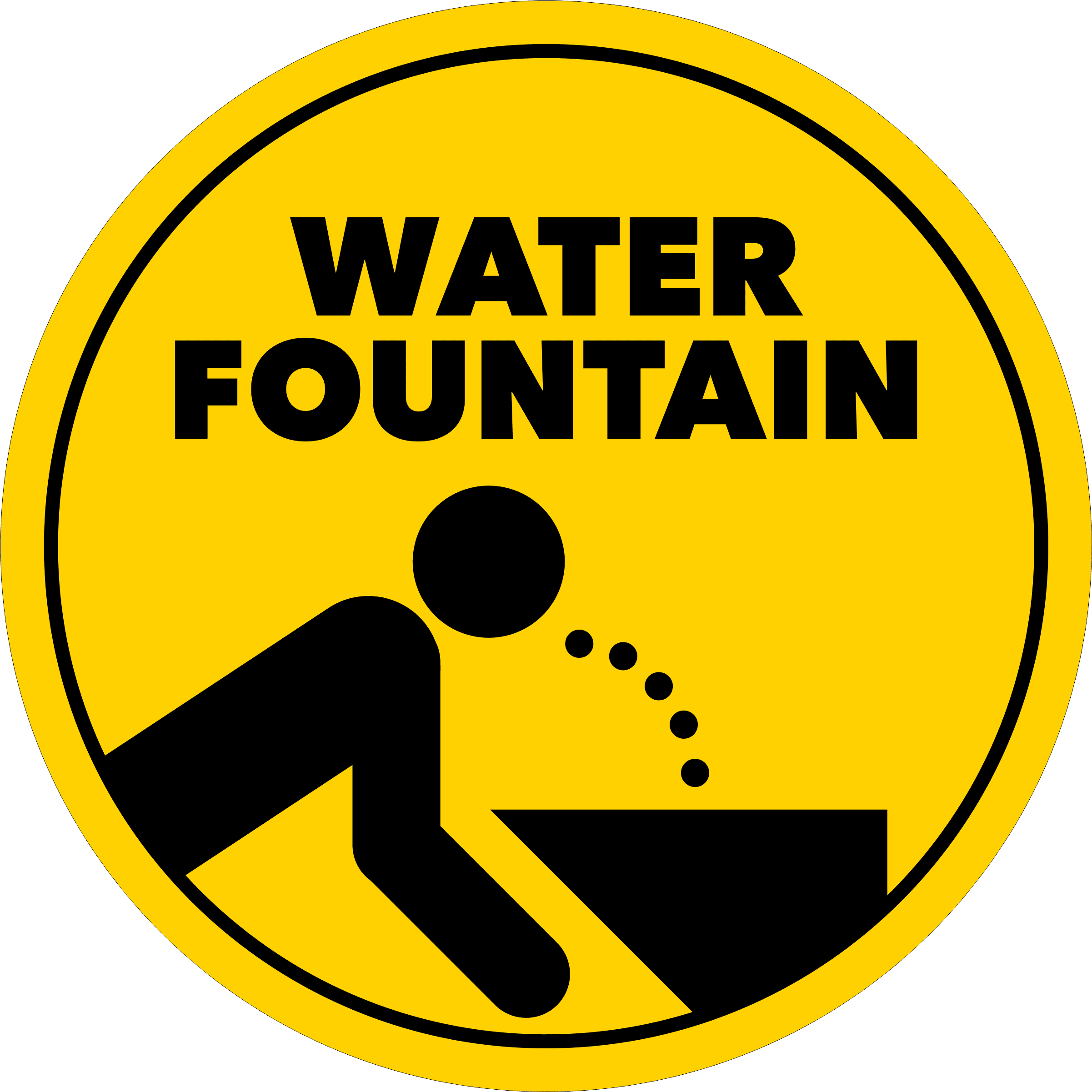 Circle Plus Water Fountain Wall or Door Sign | Easy Installation ...