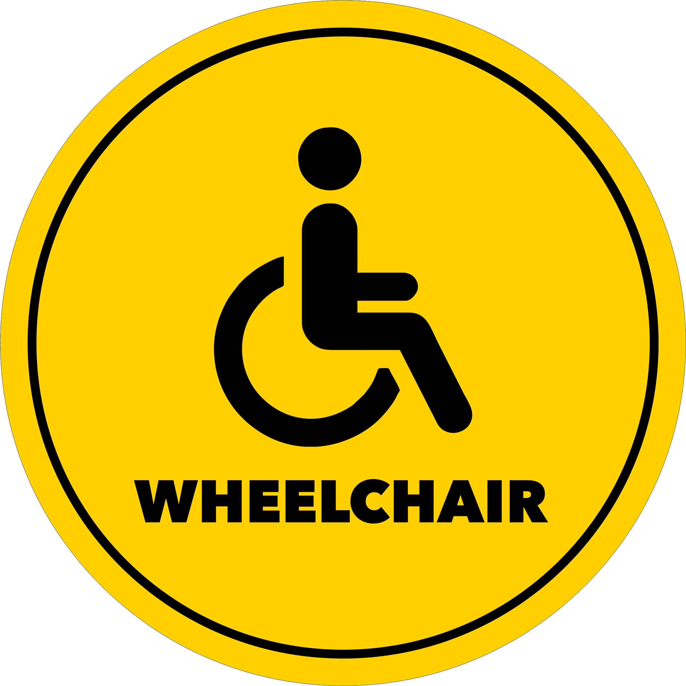 Circle Plus Wheelchair Wall or Door Sign | Easy Installation | Office ...