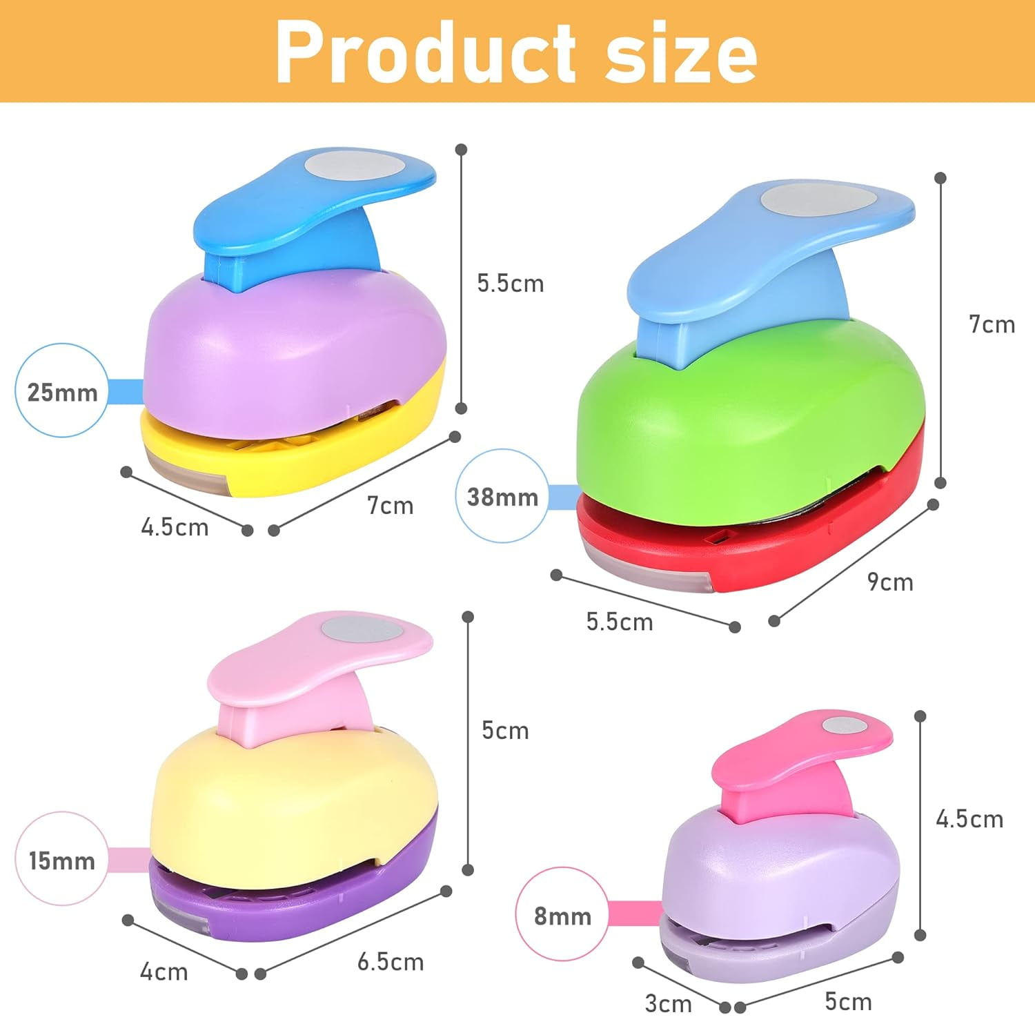 Circle Punch Hole Paper Puncher: 4 Pieces Circle Paper Punch, Circle ...