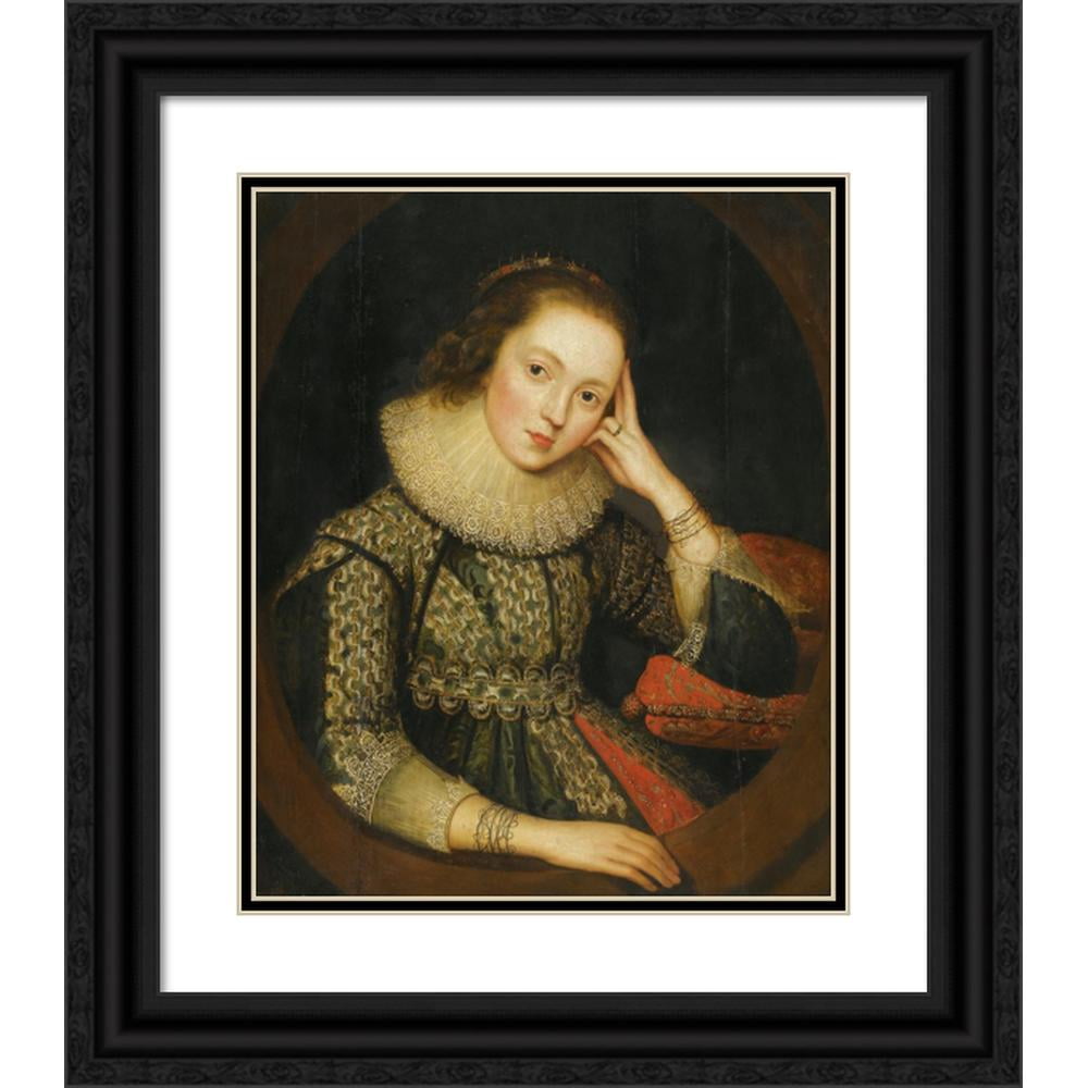 Circle of Robert Peake 12x14 Black Ornate Wood Framed Double Matted ...