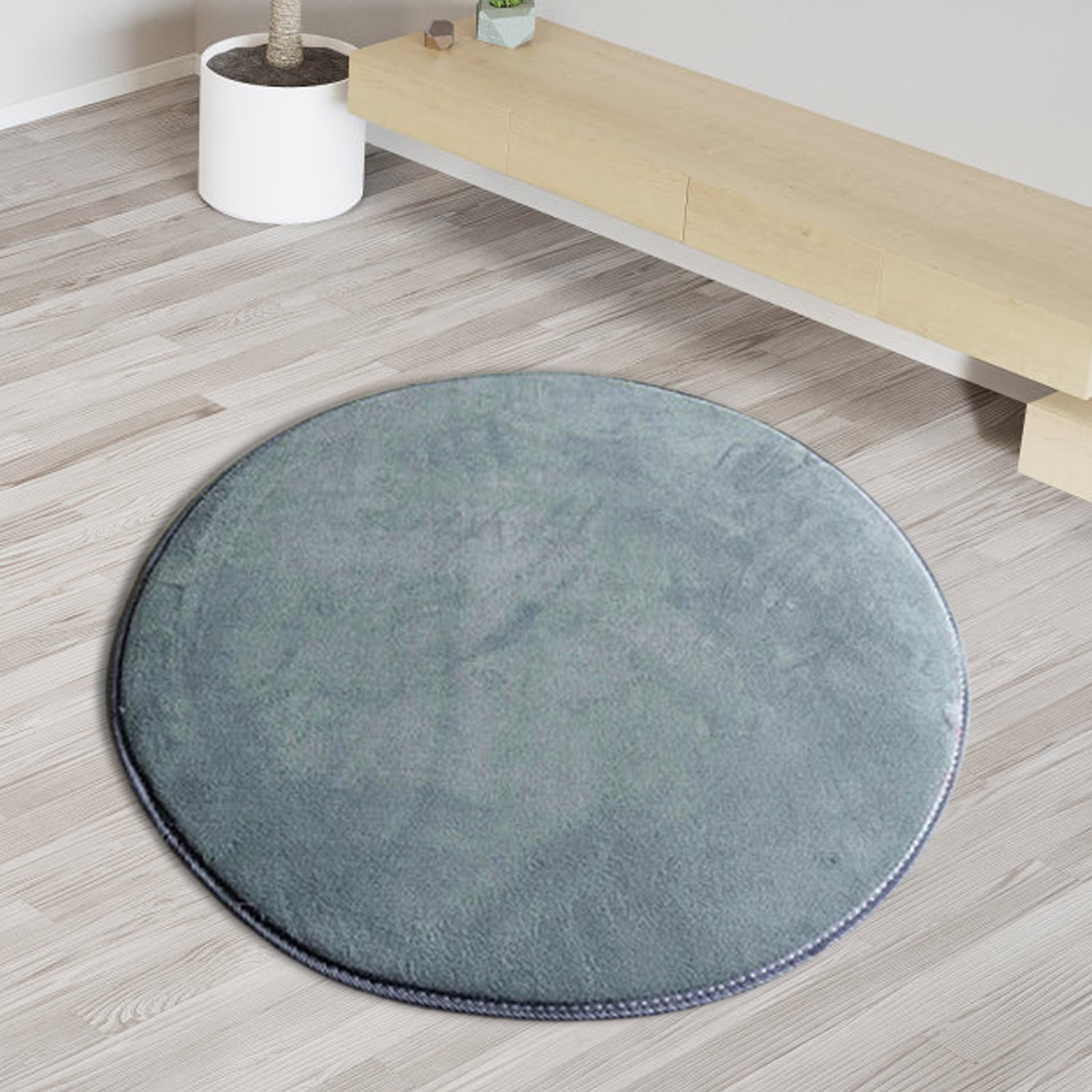 Circle Rug 32 Inch Washable Rugs for Living Room Velvet Foam Round Area ...