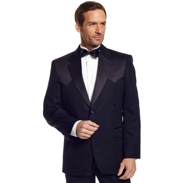 Circle S Men's Long Western Tuxedo Coat Reg, Tall Black 44 T US ...